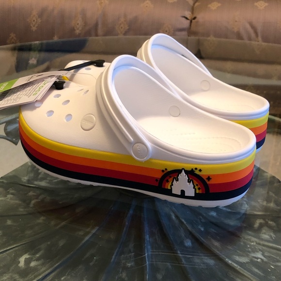 CROCS | Shoes | Disney Platform Rainbow Crocs | Poshmark